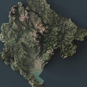 Montenegro Map Print | Modern Topographic Wall Art | Giclée Poster ...