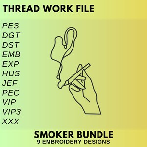 9 Smoker Embroidery Designs Bundle. Pack of Weed Embroidery Machine ...