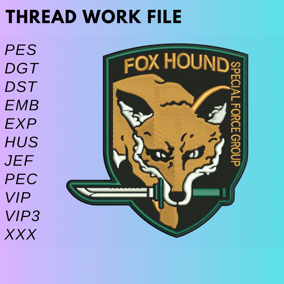Fox Hound Embroidery Design File 2x2, 4x4, 5x7. Hunting Embroidery ...