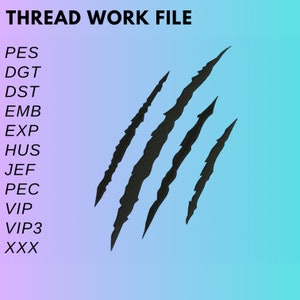 Claw Marks Embroidery Design File 2x2, 4x4, 5x7. Animal Claws ...