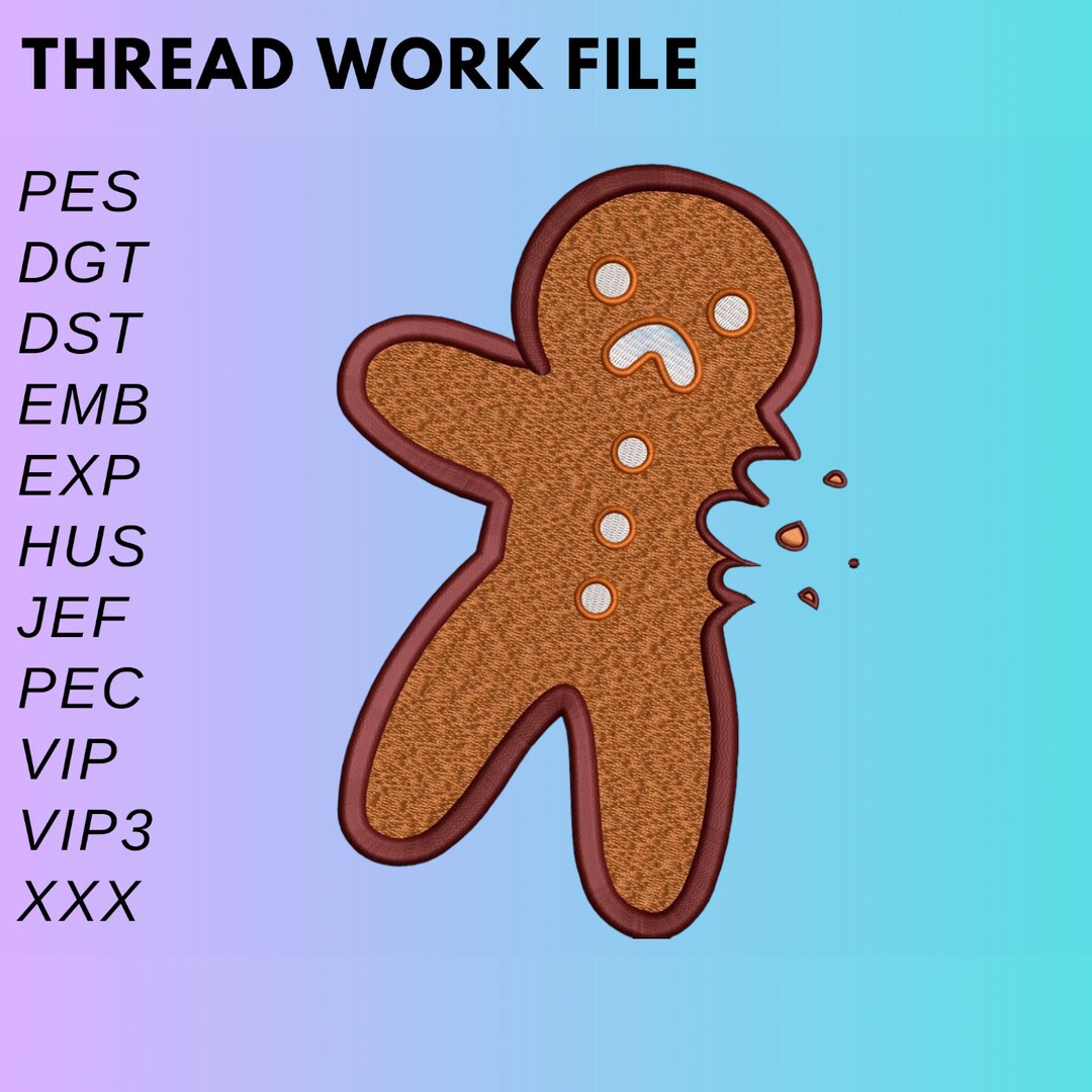 Gingerbread Embroidery Design. Biscuits Embroidery Files. Christmas ...