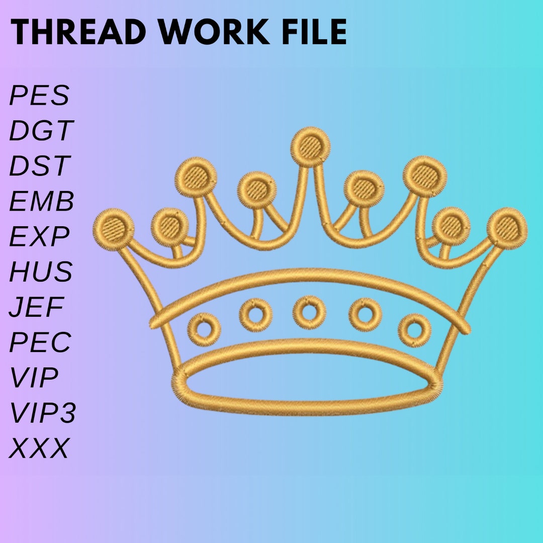 King Crown Embroidery Design. Royal Crown Embroidery Files. Crown ...