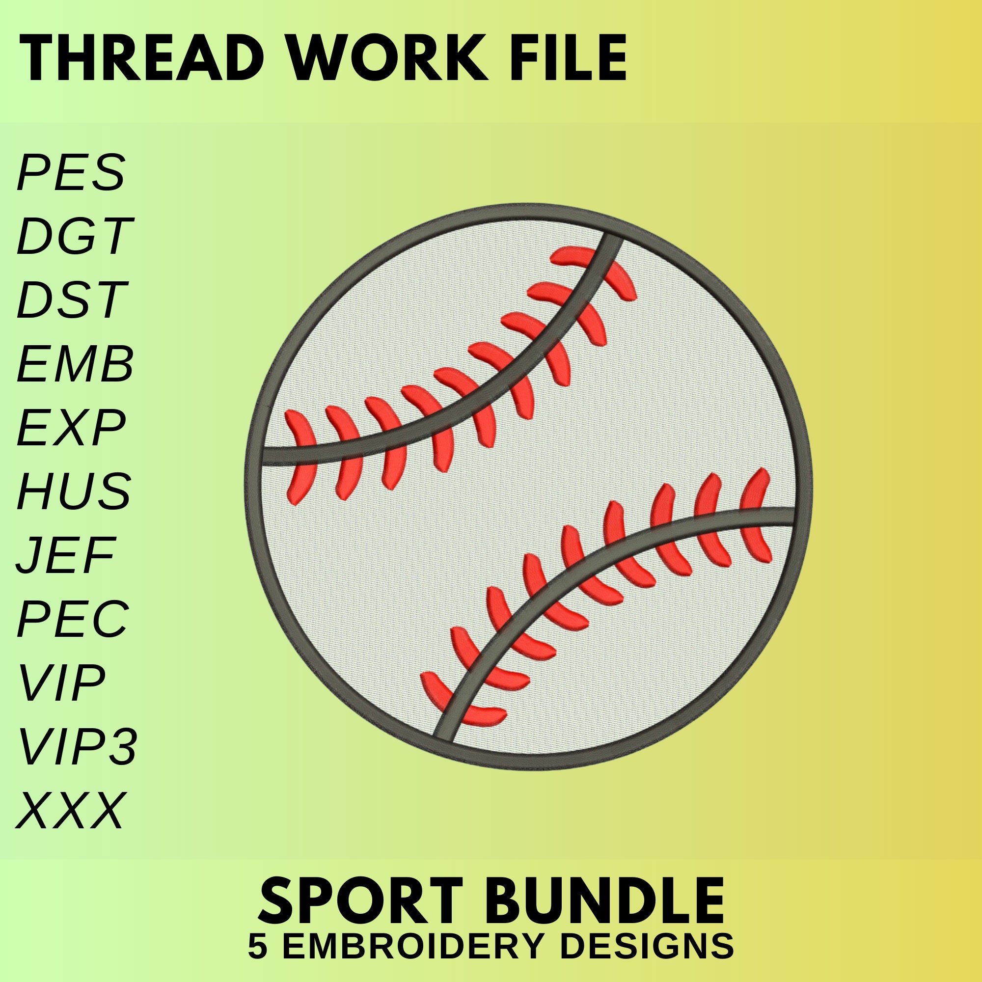 5 Sport Embroidery Designs Bundle. Pack of Embroidery Machine Files. - Etsy