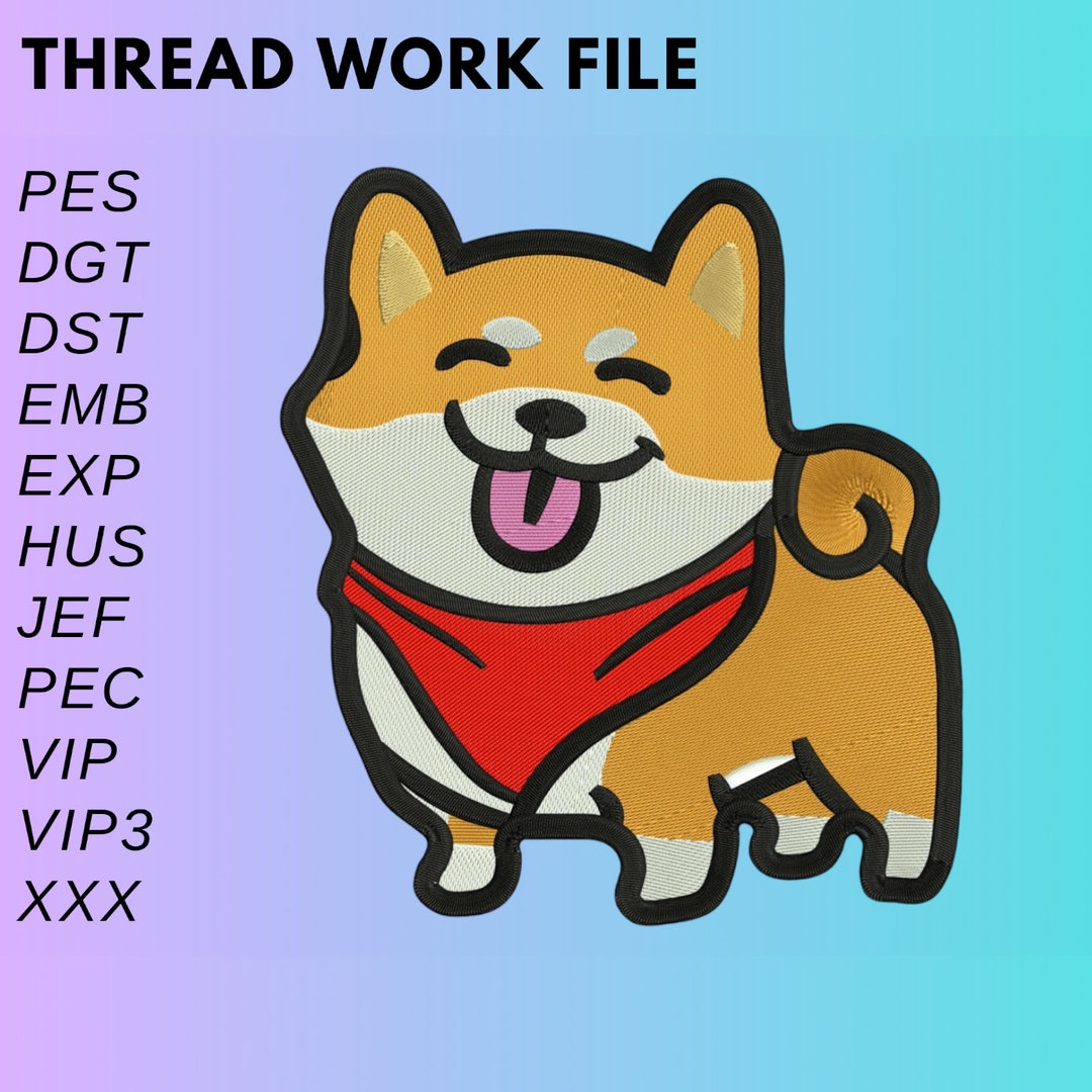 Dog Embroidery Design. Shiba Embroidery Design. Dogs Embroidery File ...