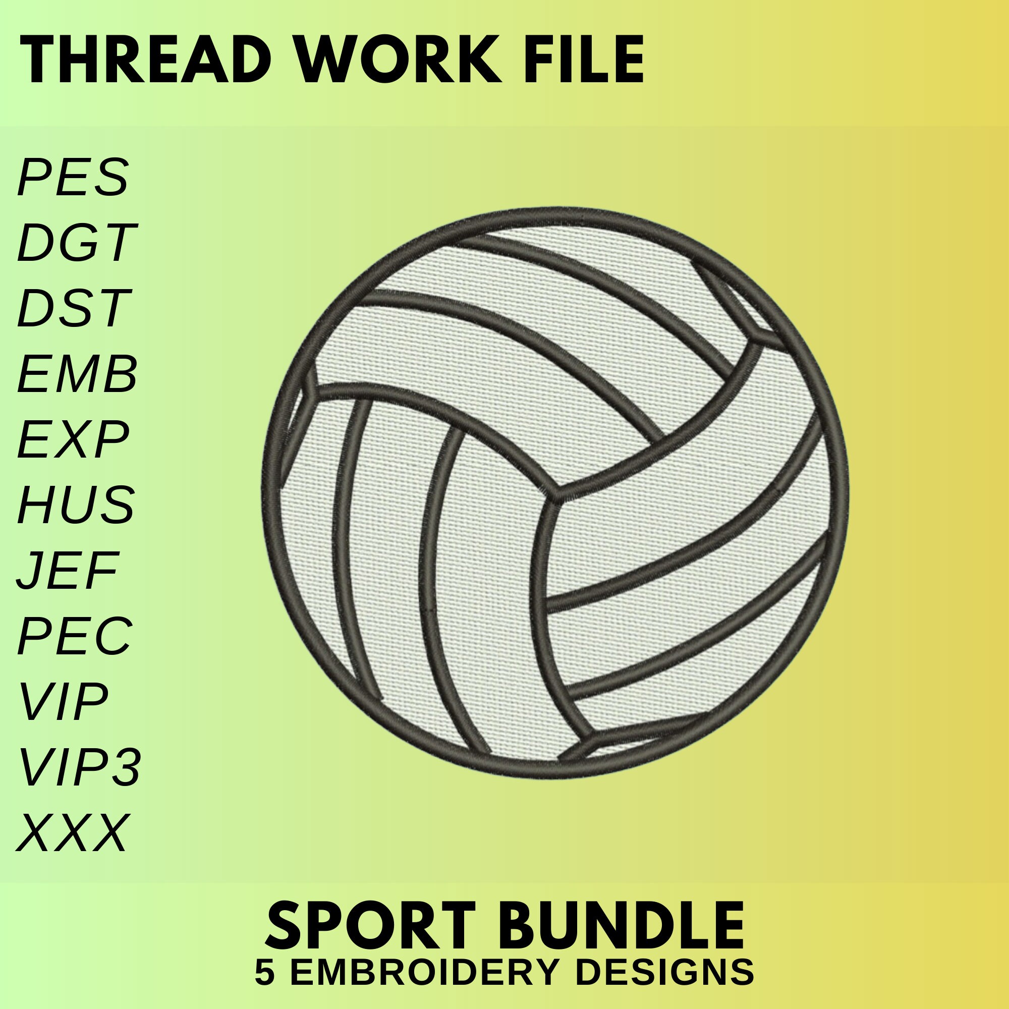 5 Sport Embroidery Designs Bundle. Pack of Embroidery Machine Files. - Etsy