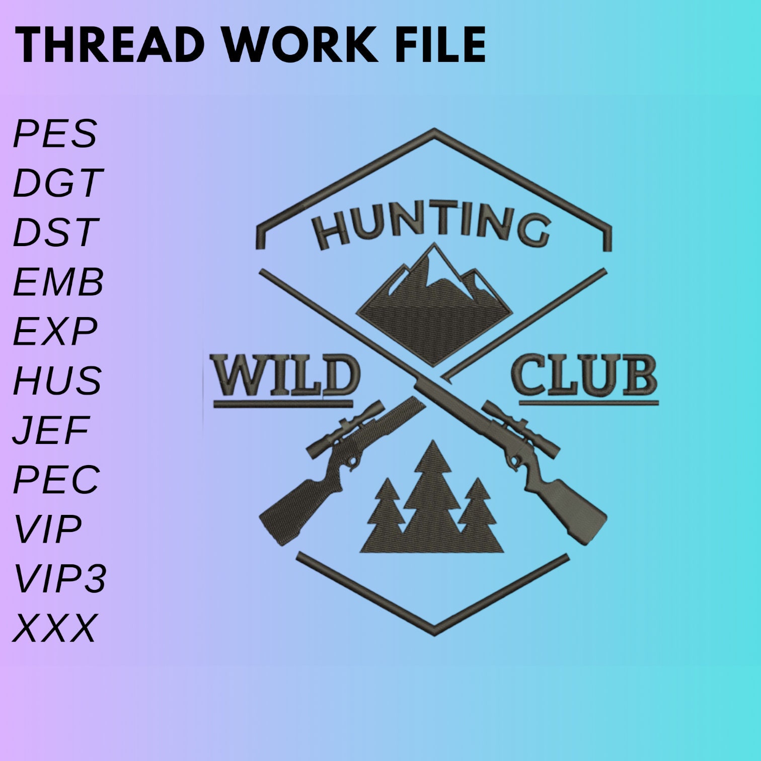 Hunting Machine Embroidery Design File 2x2 4x4 5x7. Mountain - Etsy