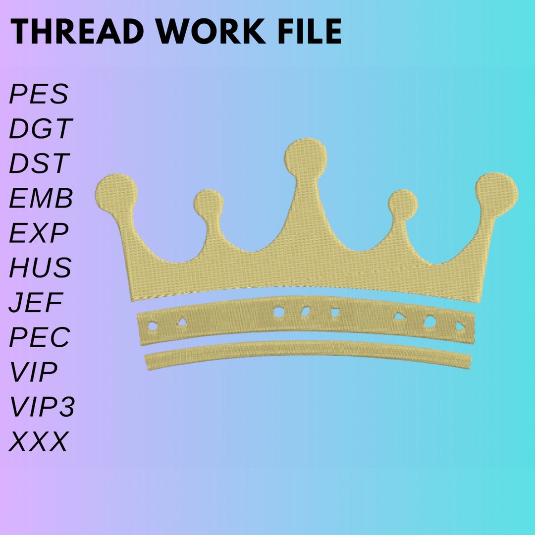 King Crown Embroidery Design. Royal Crown Embroidery Files. Crown ...
