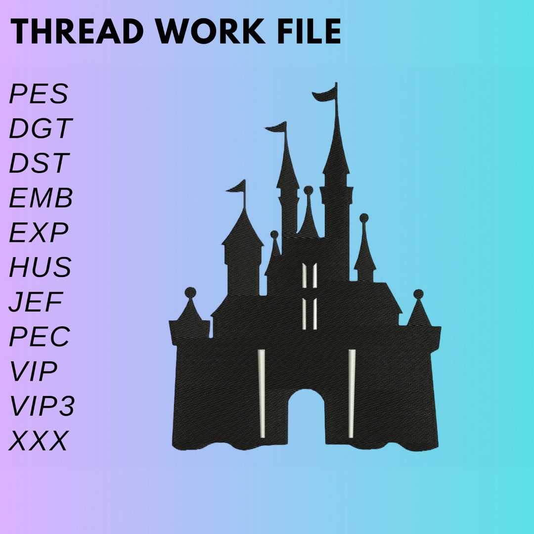 Castle Embroidery Design. Princess Embroidery File. Machine Embroidery ...