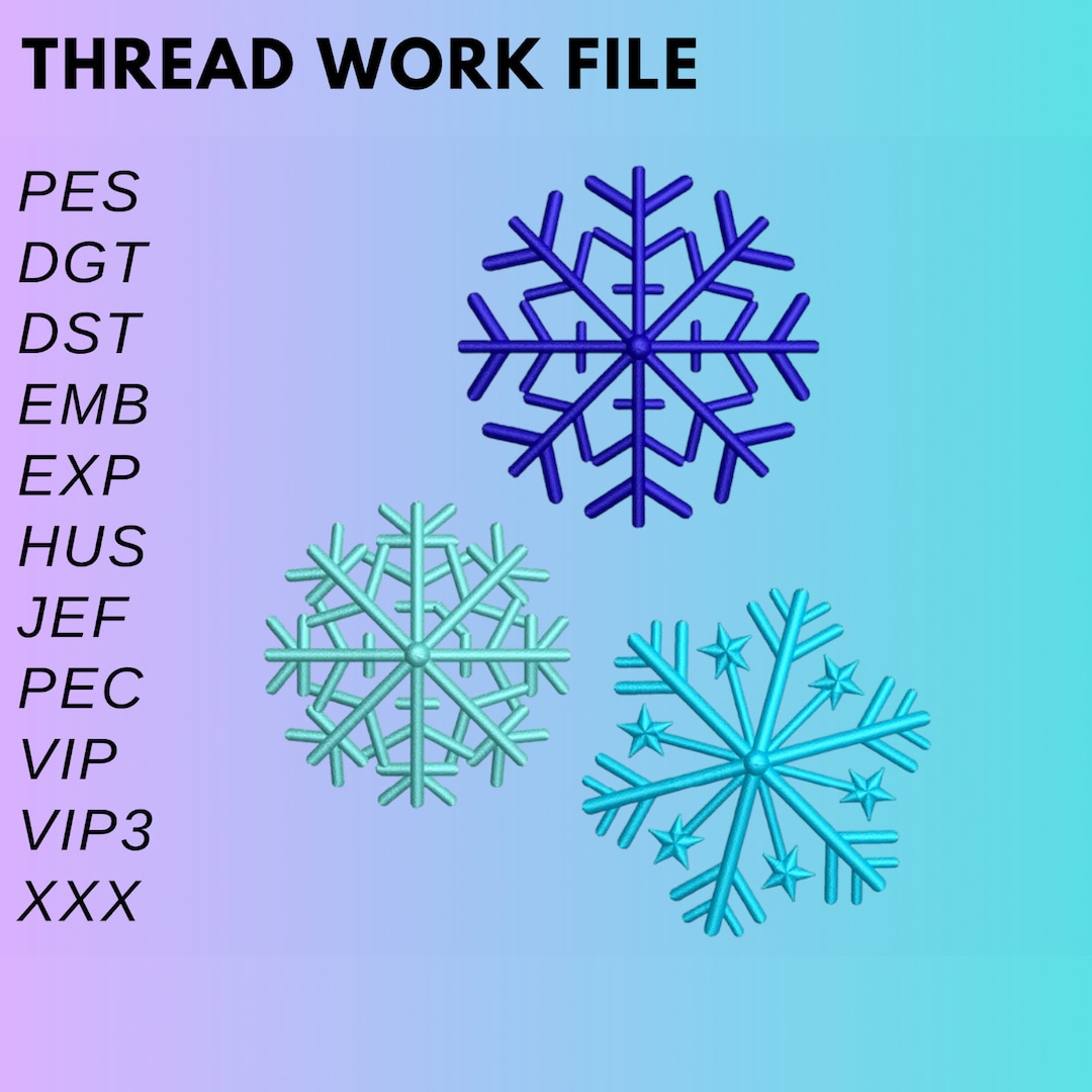 Snow Embroidery Design. Snowflake Embroidery Files. Christmas ...