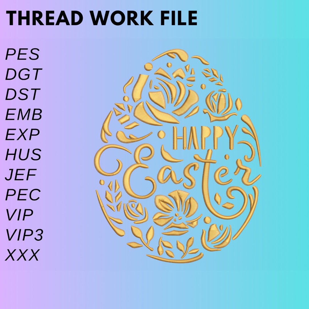 Happy Easter Embroidery Design. Egg Embroidery Files. Easter Embroidery ...