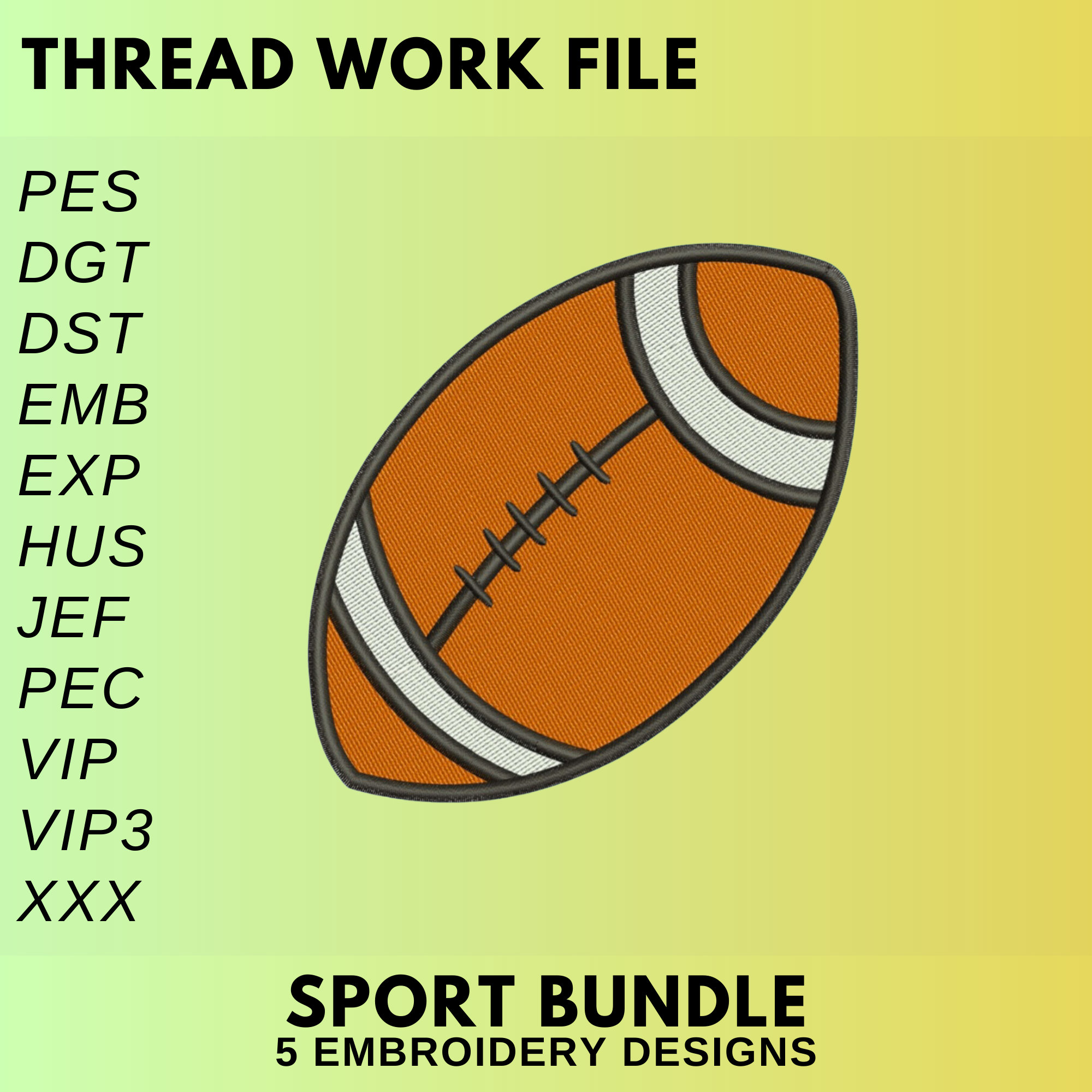 5 Sport Embroidery Designs Bundle. Pack of Embroidery Machine Files. - Etsy