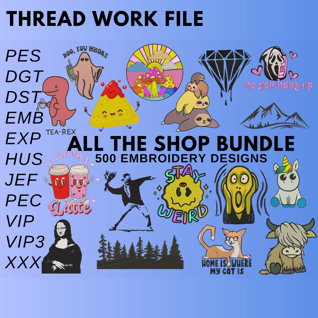 Bundle 500 Embroidery Design All the Shop. Pack of Machine Embroidery ...