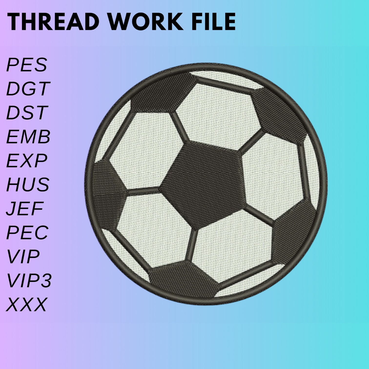 Soccer Embroidery Design. Football Embroidery Files. Ball - Etsy