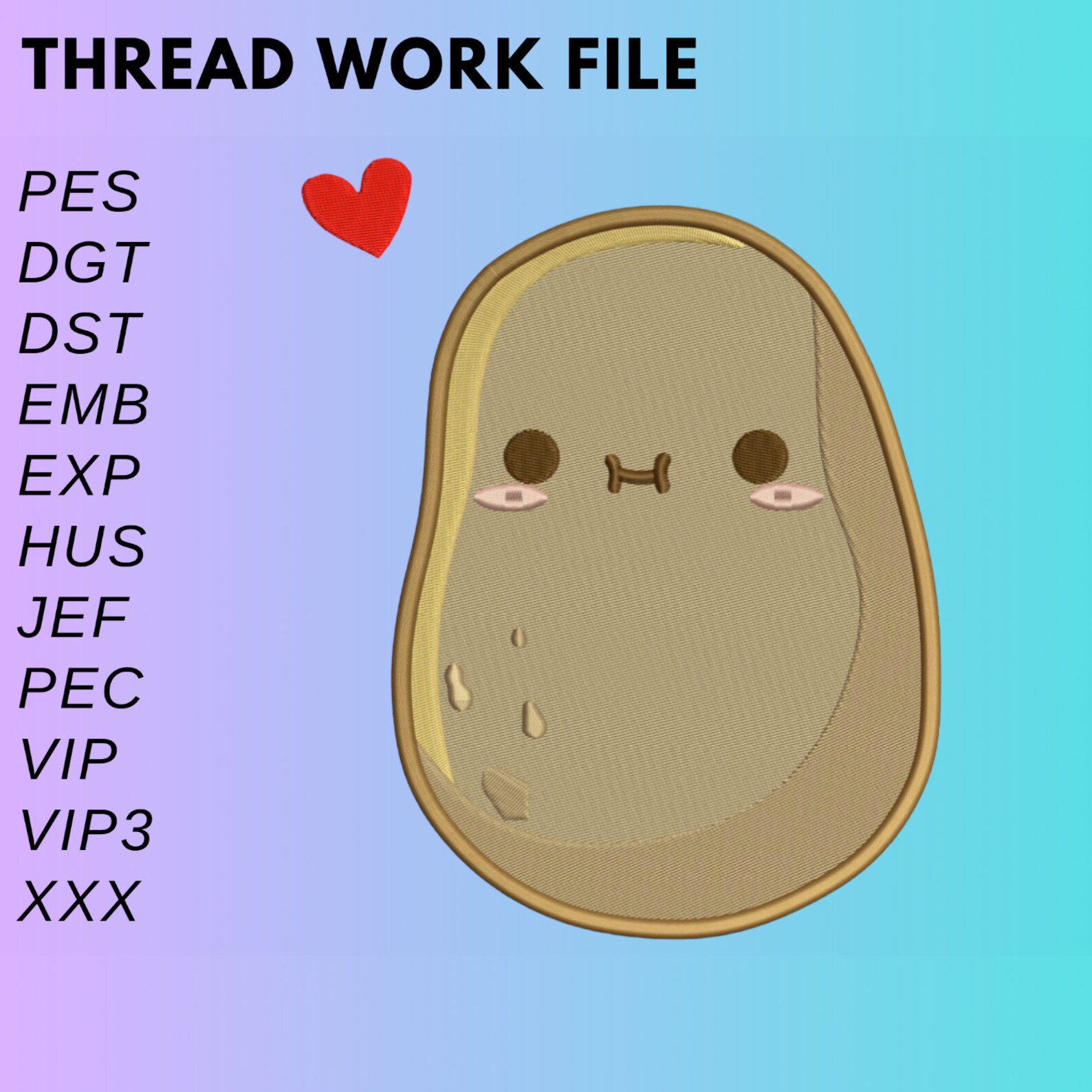 Cute Potato Embroidery Design. Potato Face Embroidery Files. Trendy ...