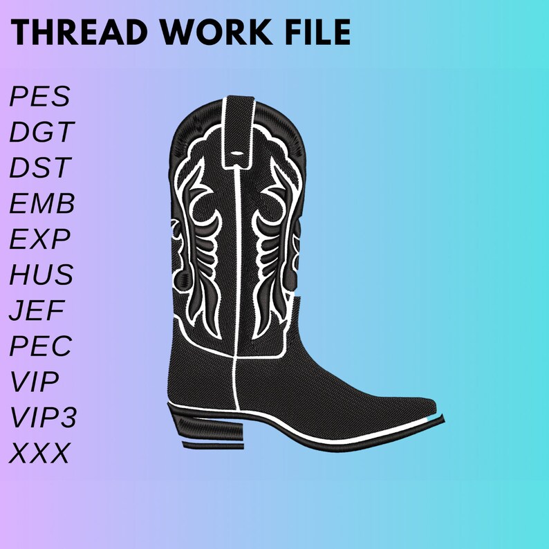 Cowboy Boots and Rope Embroidery Design File 2x2 (Download Now) - Etsy