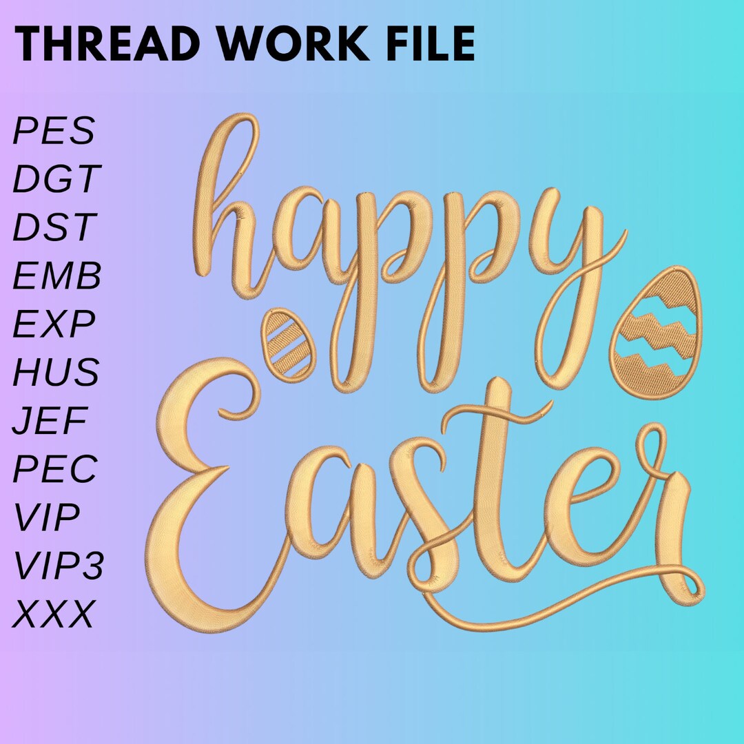 Happy Easter Embroidery Design. Easter Embroidery Files. Eggs ...