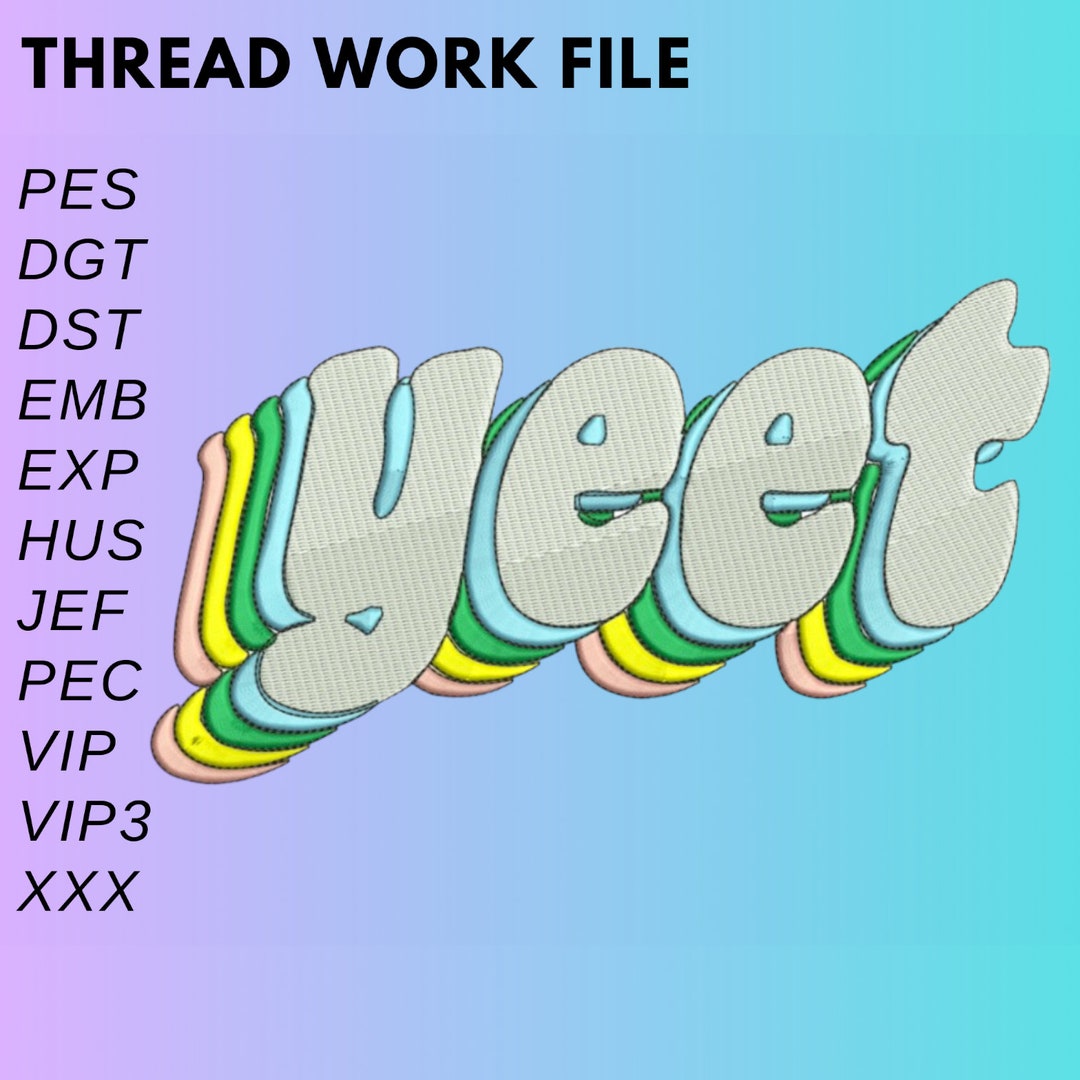 Yeet Machine Embroidery Design File 2x2, 4x4, 5x7. Trendy Embroidery ...