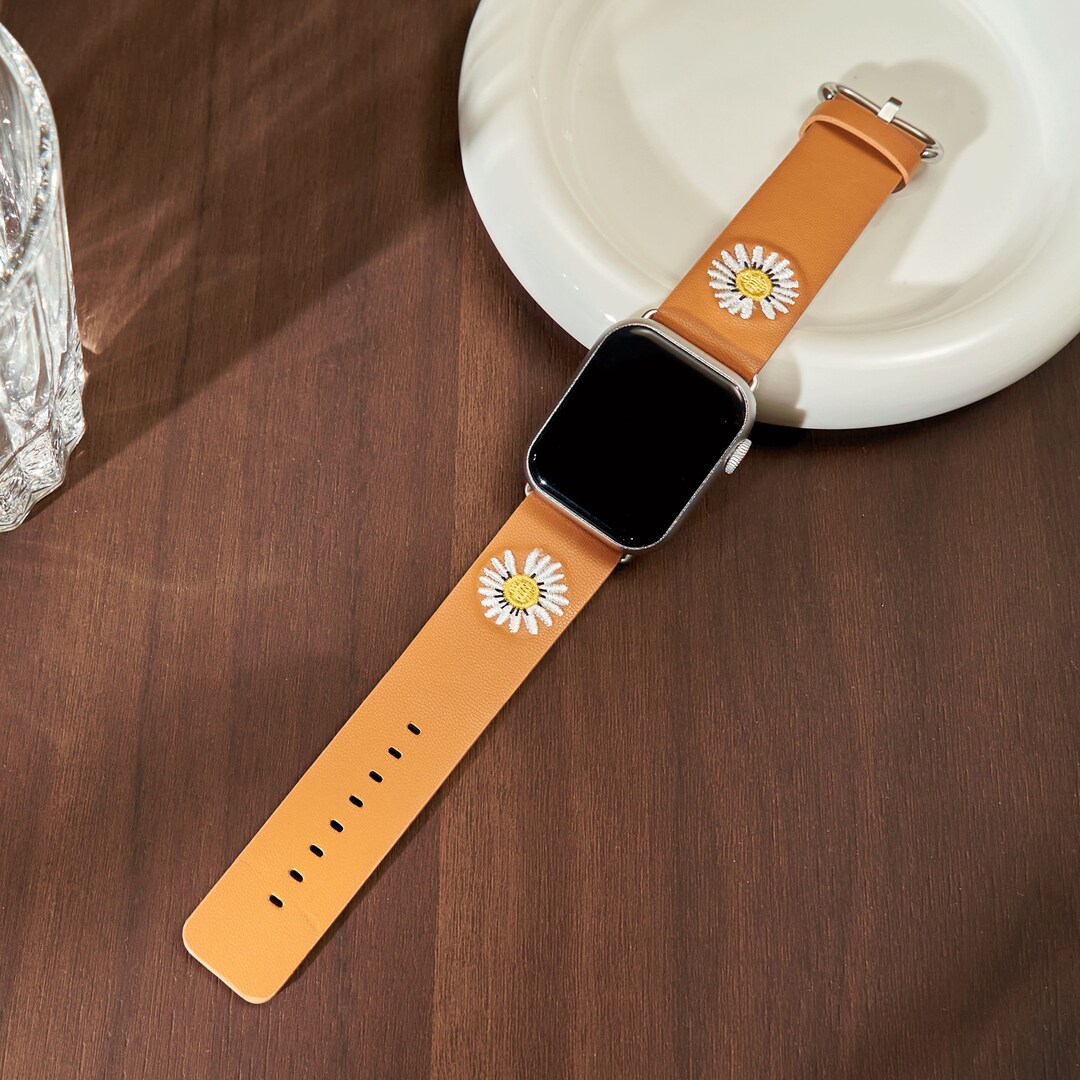 Leather Handmade Strap for Apple Watch • Straight and Slim Band • 9, 8 ...