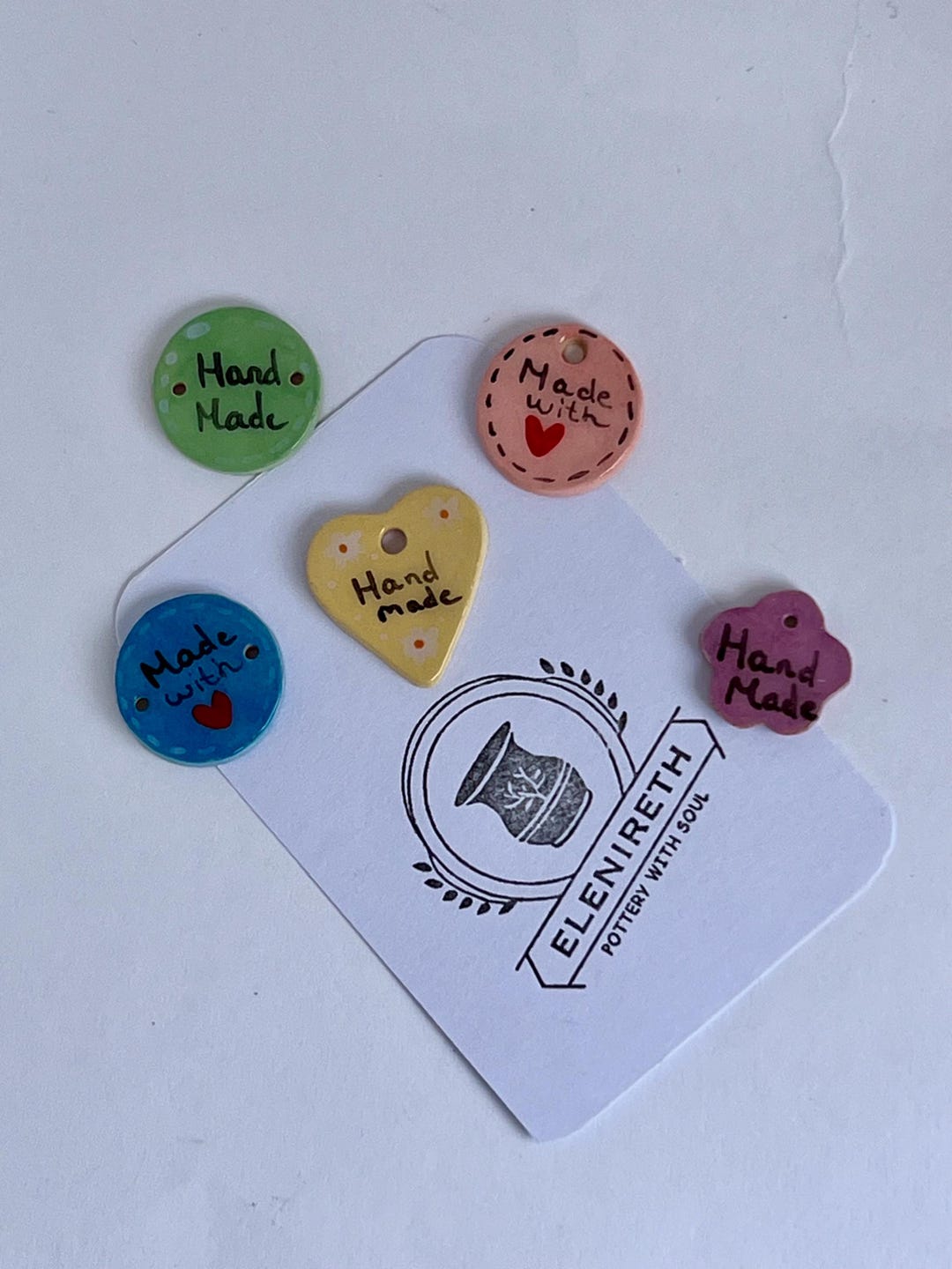 Handmade Ceramic Label, Handpainted Label, Set 5 Pieces - Etsy