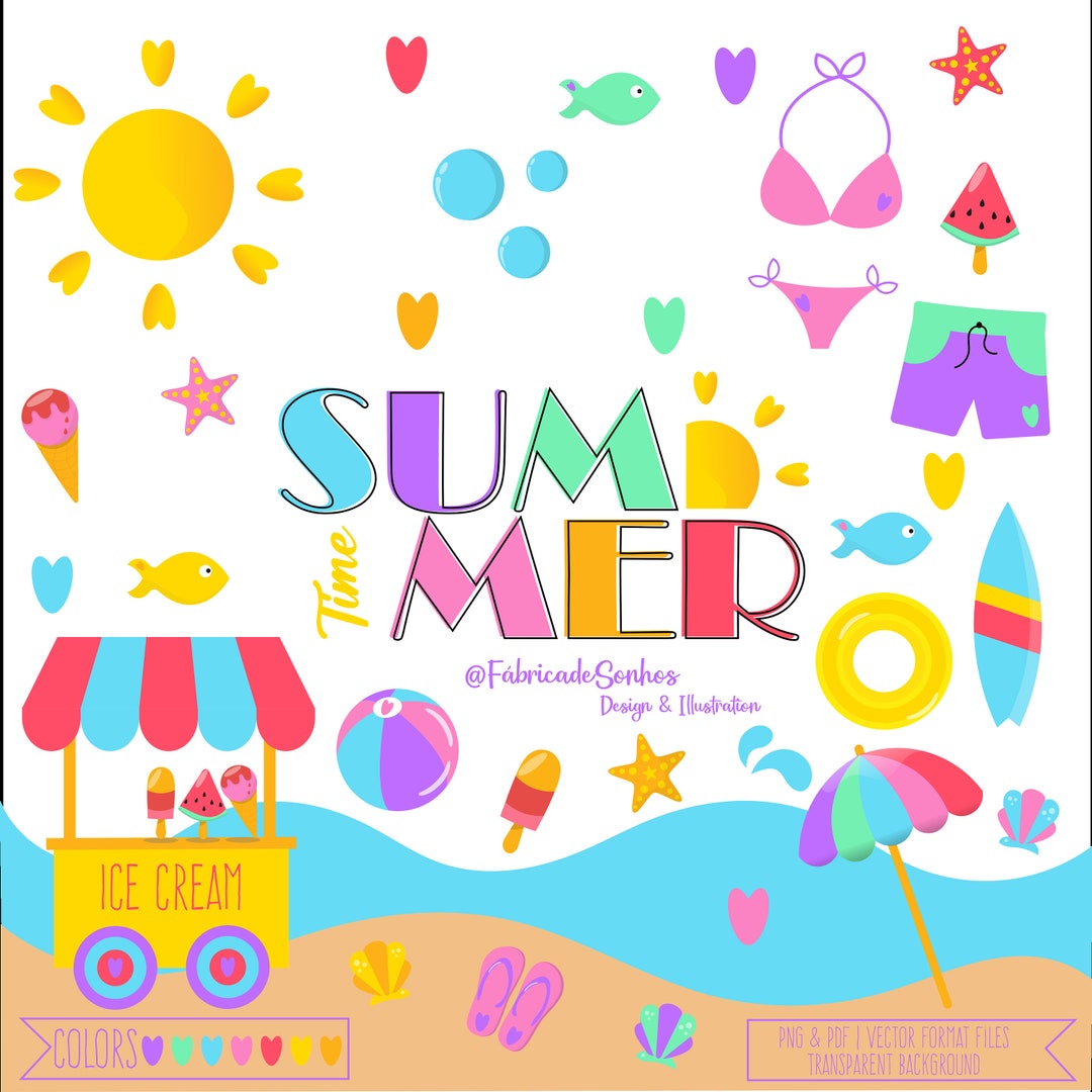 Clip Art Summer Time - Etsy