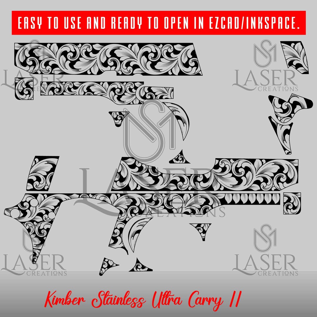 Kimber-custom-ll-Scrolls-and-scale design gun engraving - Etsy.de