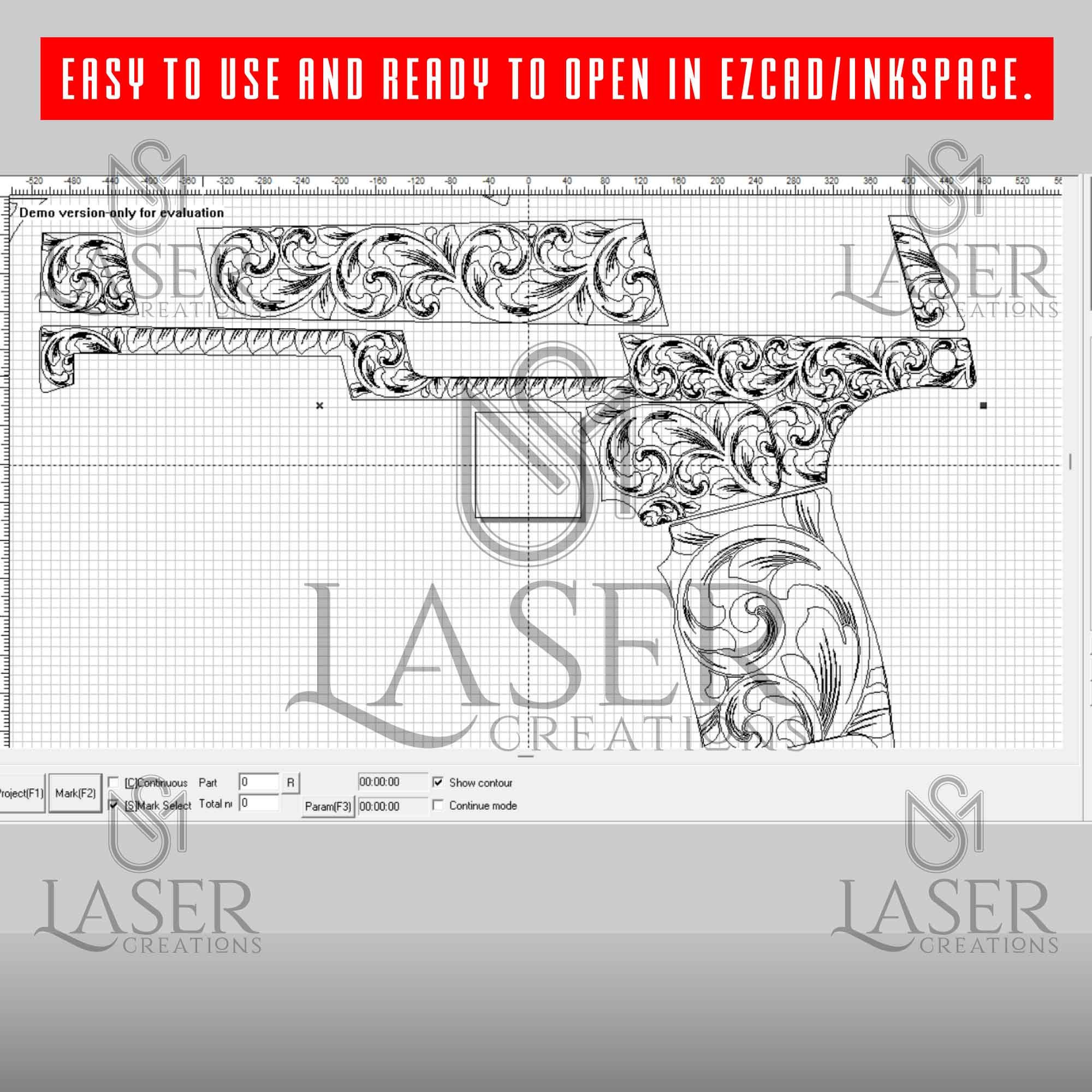 SIG Sauer P365 Scroll Design Gun Engraving Files,pistol Engrave,vector ...