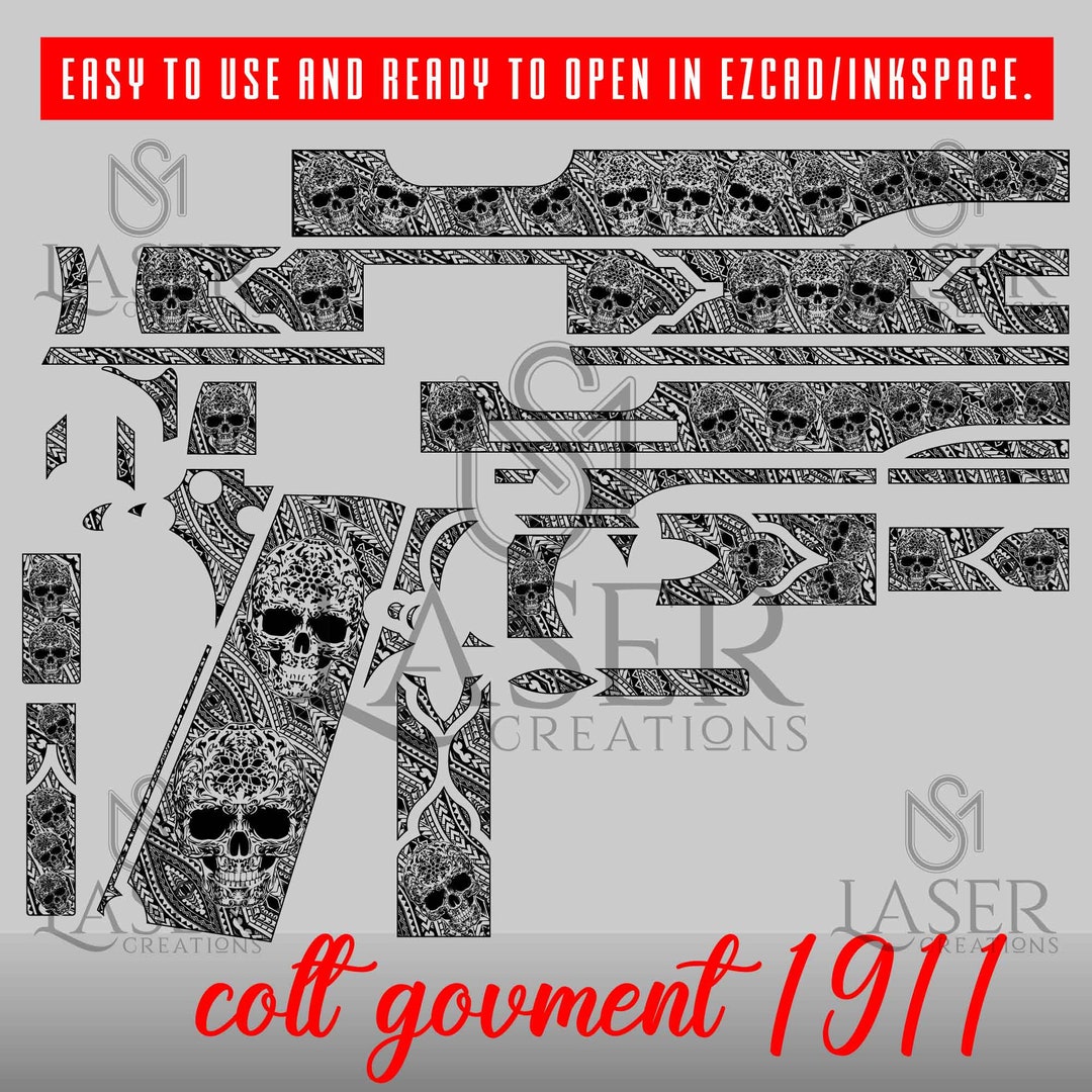 Colt Govment Pattern With Skull Gun Engraving Files,pistol Engrave ...