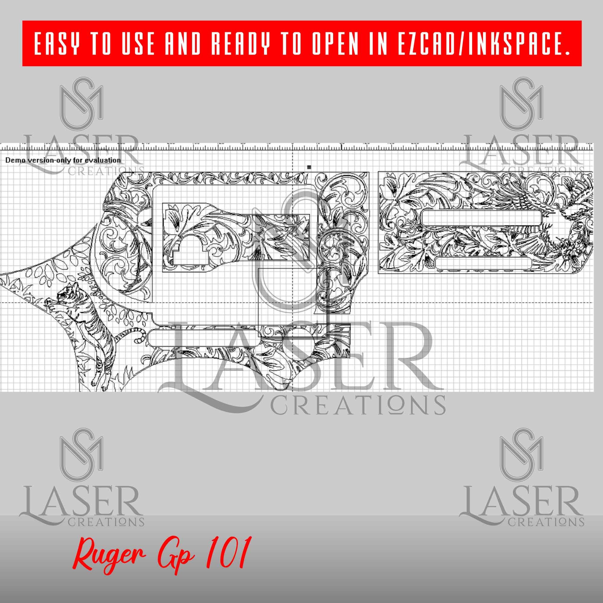 Ruger Gp 101 Revolver Engraving Files,pistol Engrave,vector Scroll ...