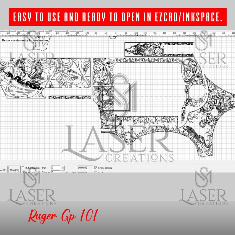 Ruger Gp 101 Revolver Engraving Files,pistol Engrave,vector Scroll ...