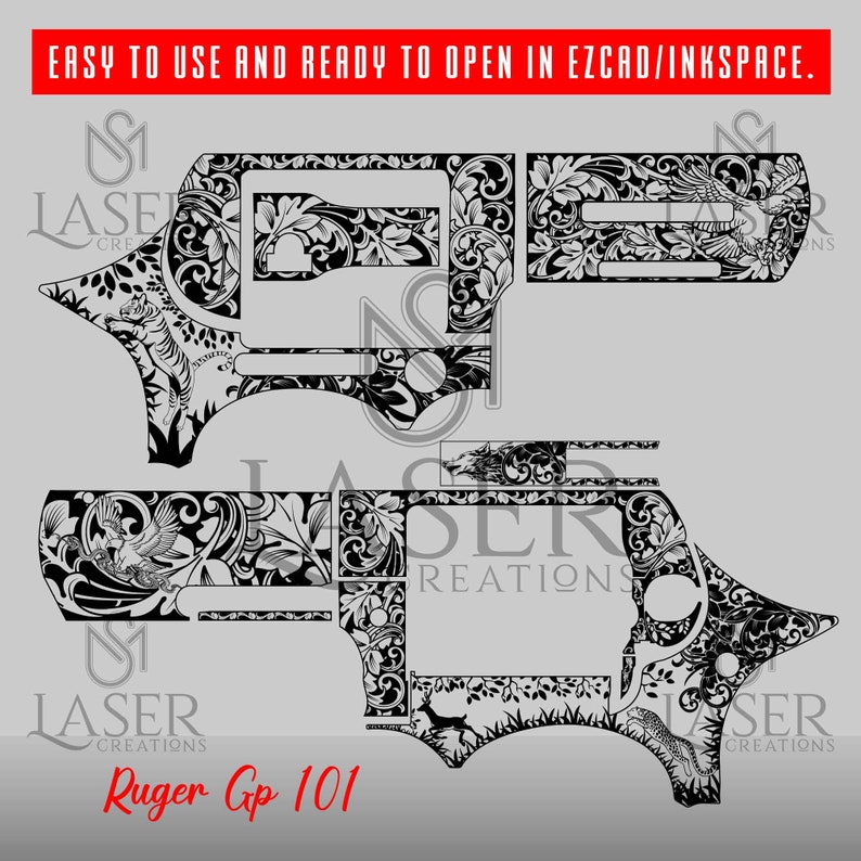 Ruger Gp 101 Revolver Engraving Files,pistol Engrave,vector Scroll ...