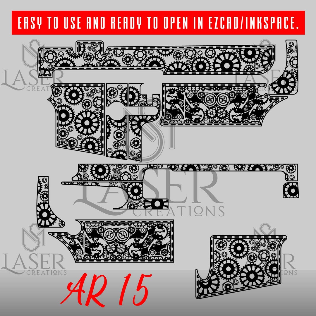 Ar15 Steampunk Design Gun Engraving Files,pistol Engrave,vector Scroll ...