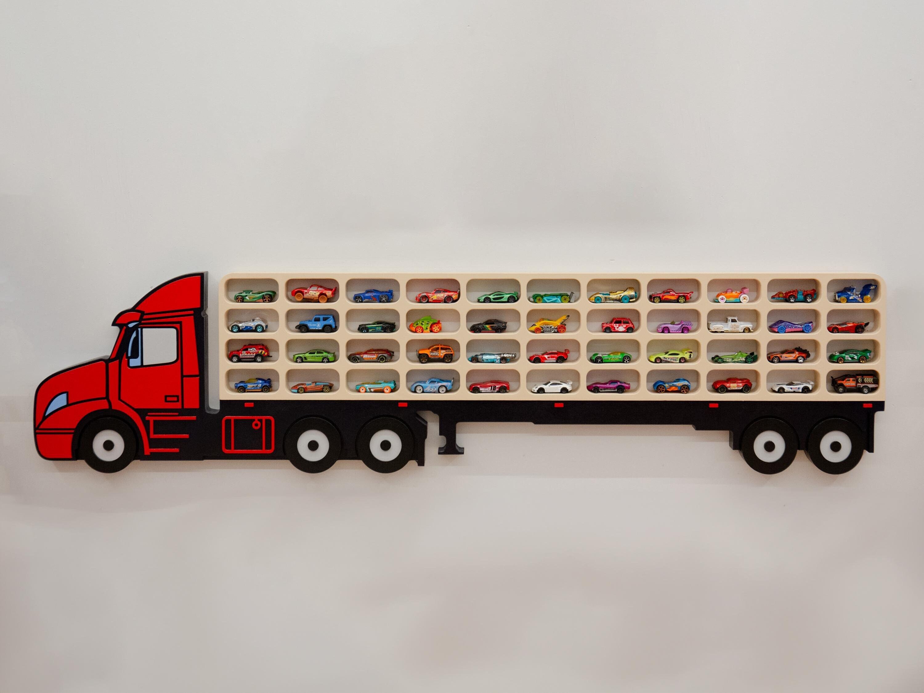 Cars Shelf Organizer Plywood Garage Shelf for Cars Hot Wheels 44 ...