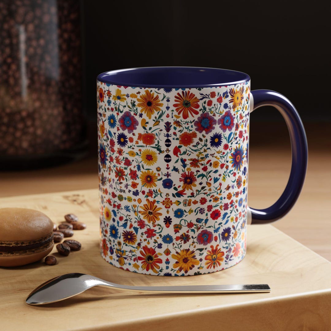 Flores De México Mug,colorful Mexican Mug, Mug Collector, Cultural ...