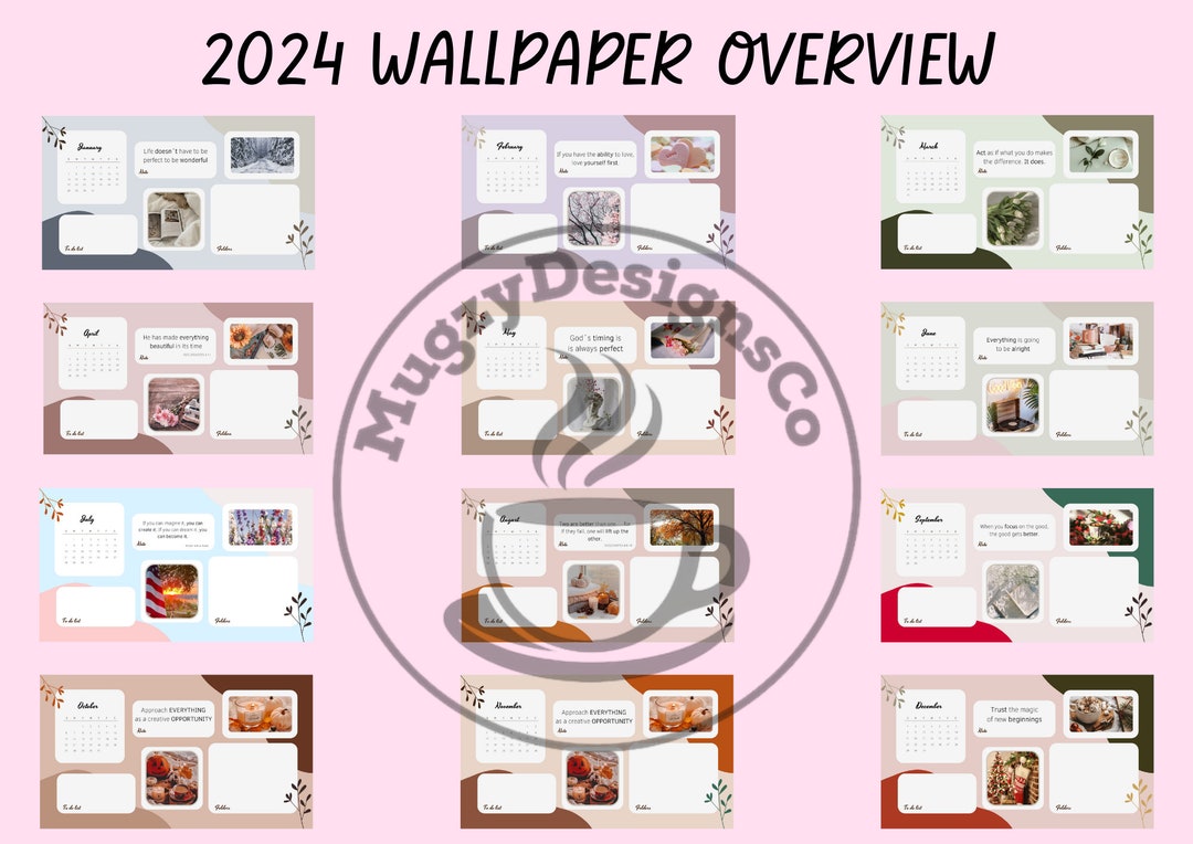 Aesthetic Desktop Wallpaper With Folder Icons and Monthly Calendar ...