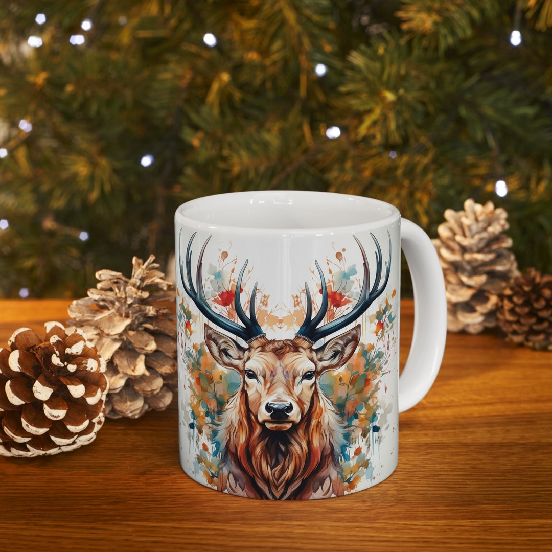Elk Mug Ceramic Mug, Elk Mug, Elk Gifts, Animal Mug, Elk Coffee Mug ...