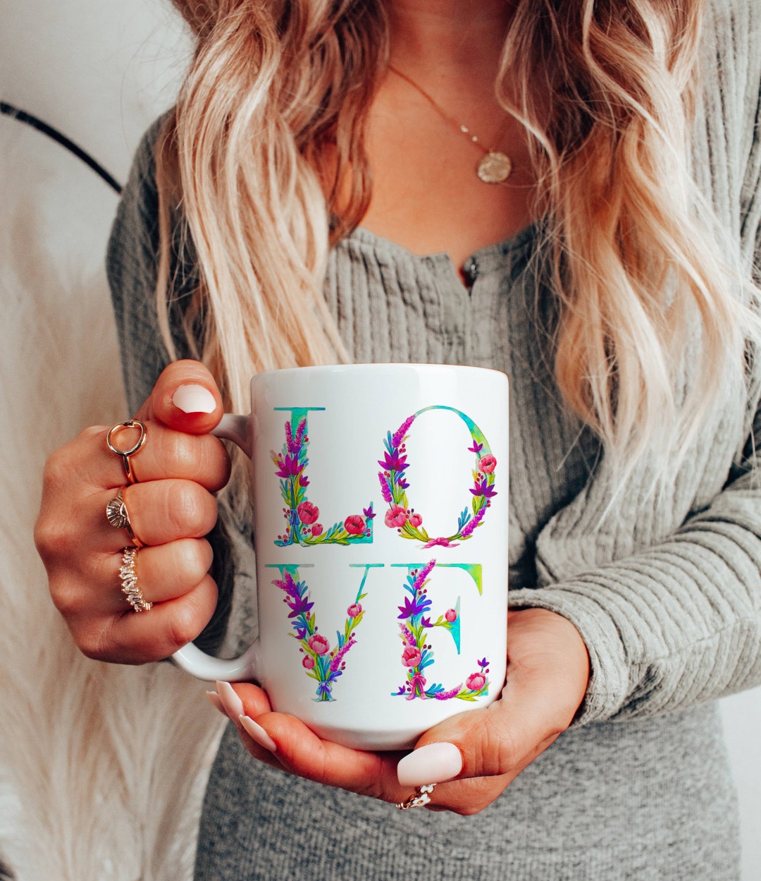 Floral Love Mug,self Love Mug, Gift for Her, Inspirational Mug, Gift ...