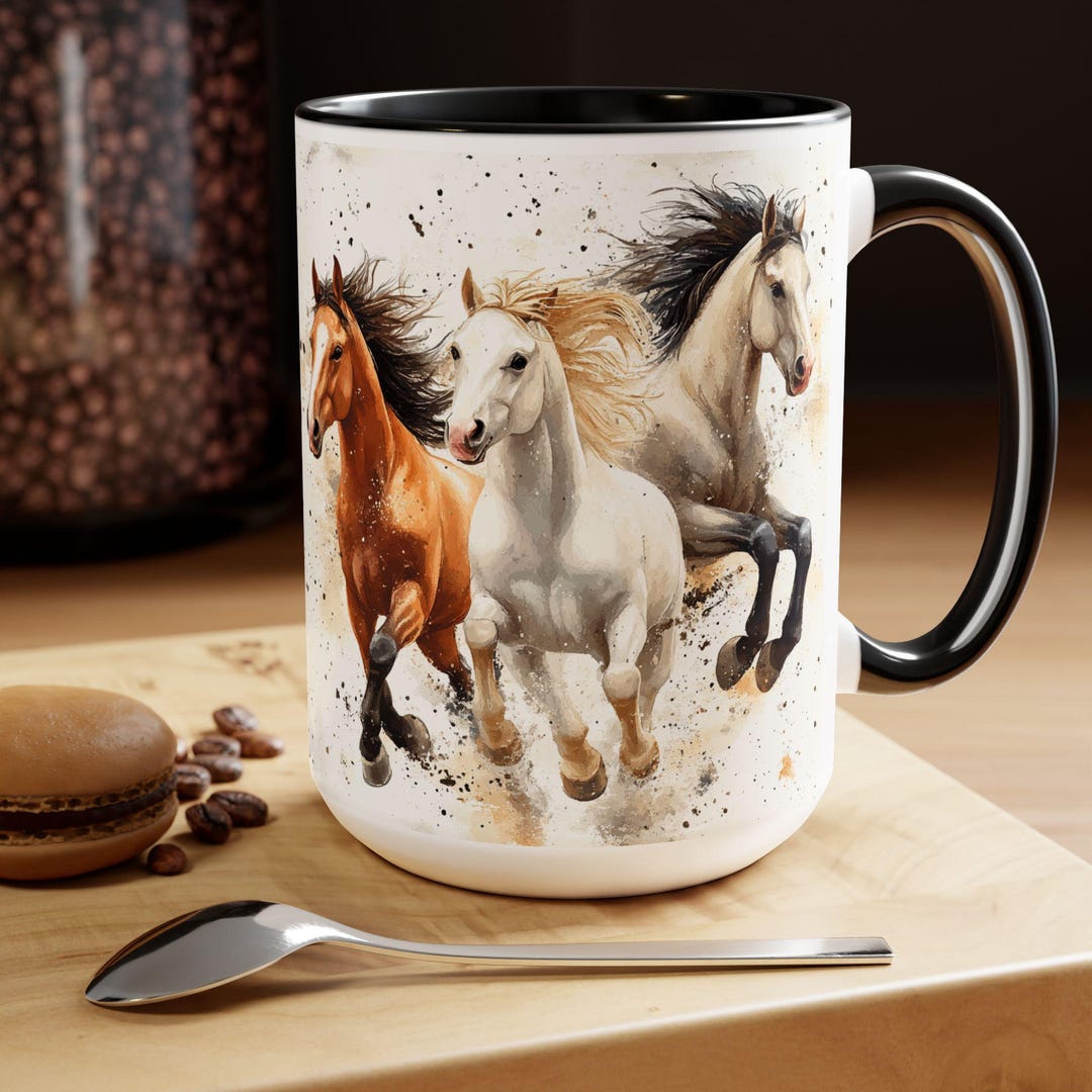 Running Horses Mug Horses Gifts,15 Oz, Horses Lover Gift, Animal Mug ...