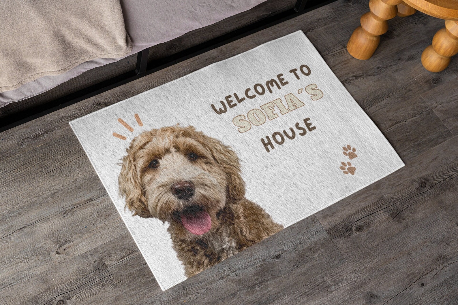 Personalized Dog Doormat Using Pet Photo Name Personalized Dog Outdoor ...