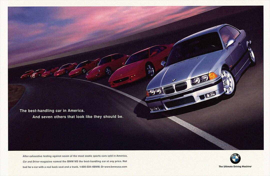 BMW E36 M3 Print Car Art Car Poster Retro Car Print Art Print Car ...