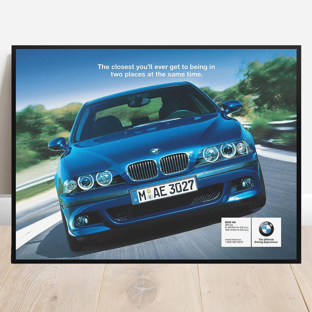 Retro BMW E39 M5 Car Poster Print Vintage Artwork - Etsy