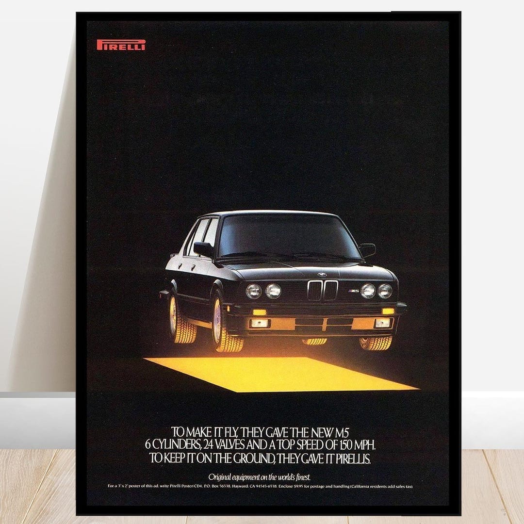 Retro BMW M5 E28 E34 Car Poster Print Vintage Artwork - Etsy