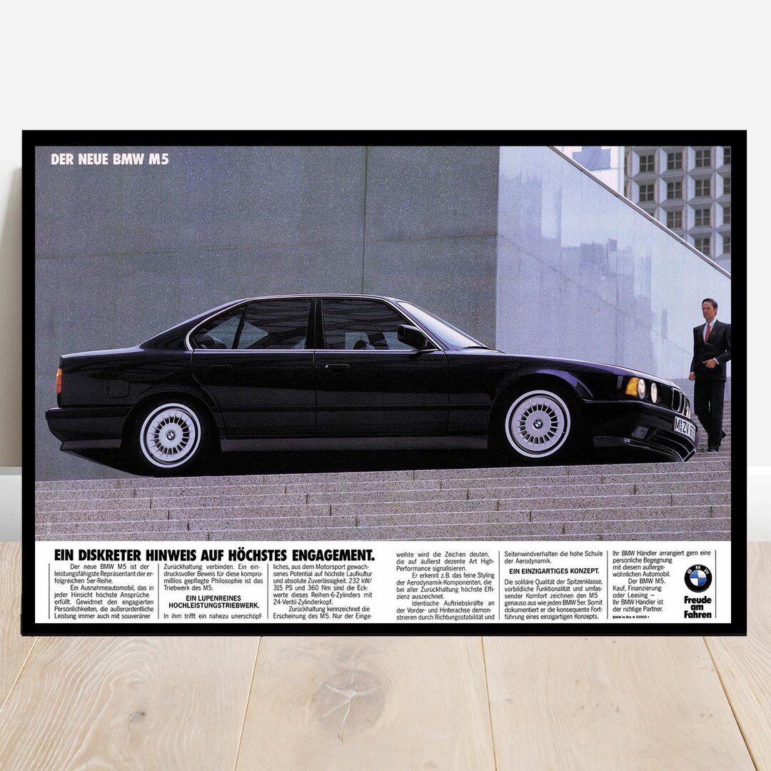 Retro BMW M5 E28 E34 Car Poster Print Vintage Artwork - Etsy