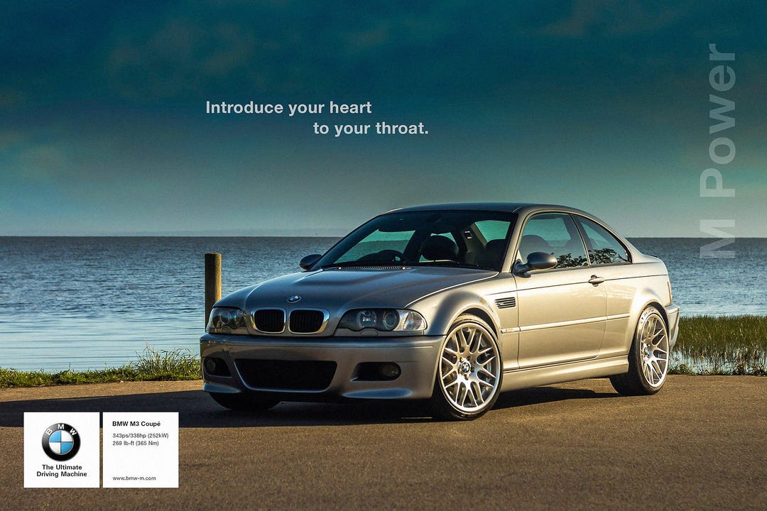 BMW E46 M3 Poster Print Original Brochure Artwork - Etsy