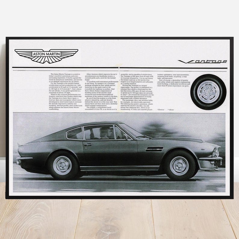 Aston Martin Magazine Print Ads Poster 60cm X 42cm - Etsy