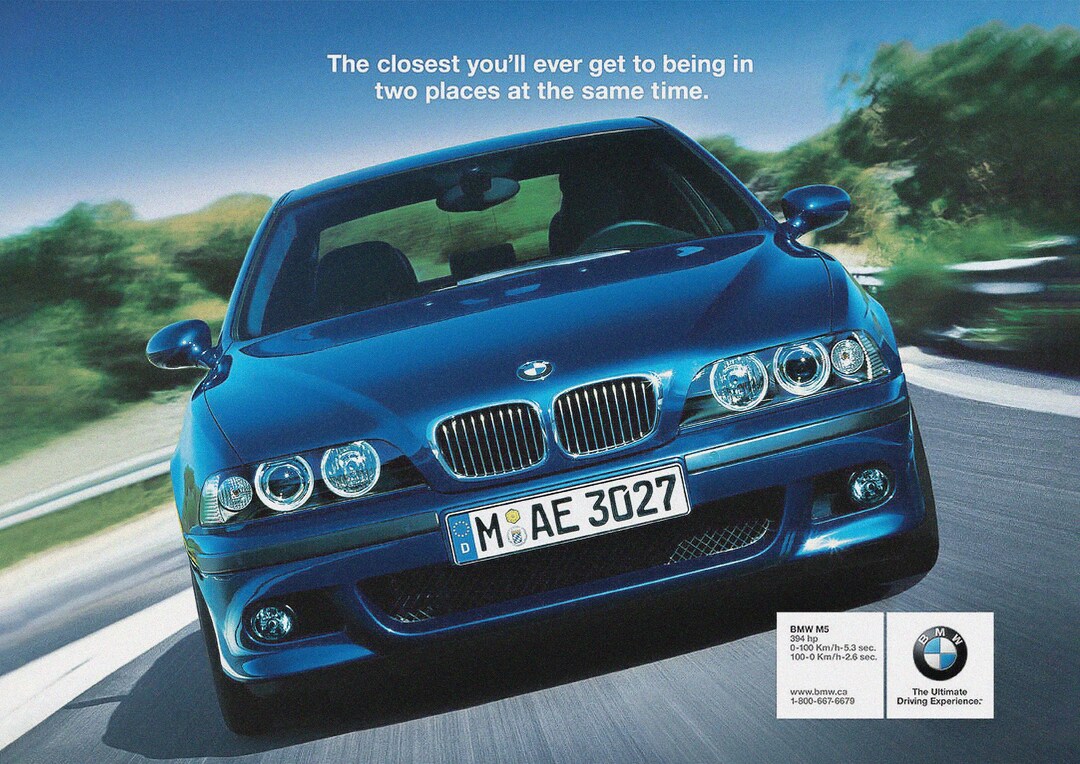 BMW Vintage Poster E39 M5 Original Car Wall Art Print - Etsy