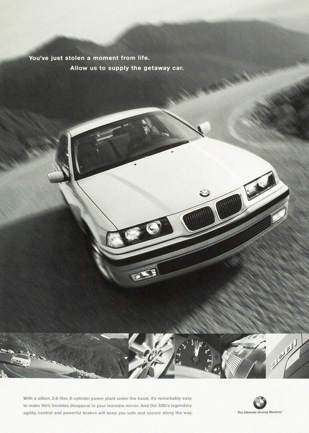 BMW Vintage Poster E36 M3 Original Car Wall Art Print - Etsy