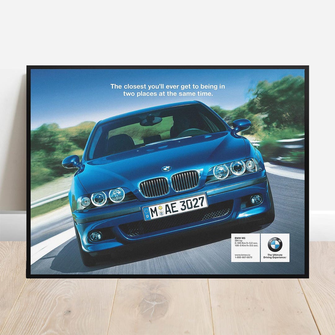 BMW E39 M5 Car Art Poster Print, High-quality Vintage Car Art, Perfect ...