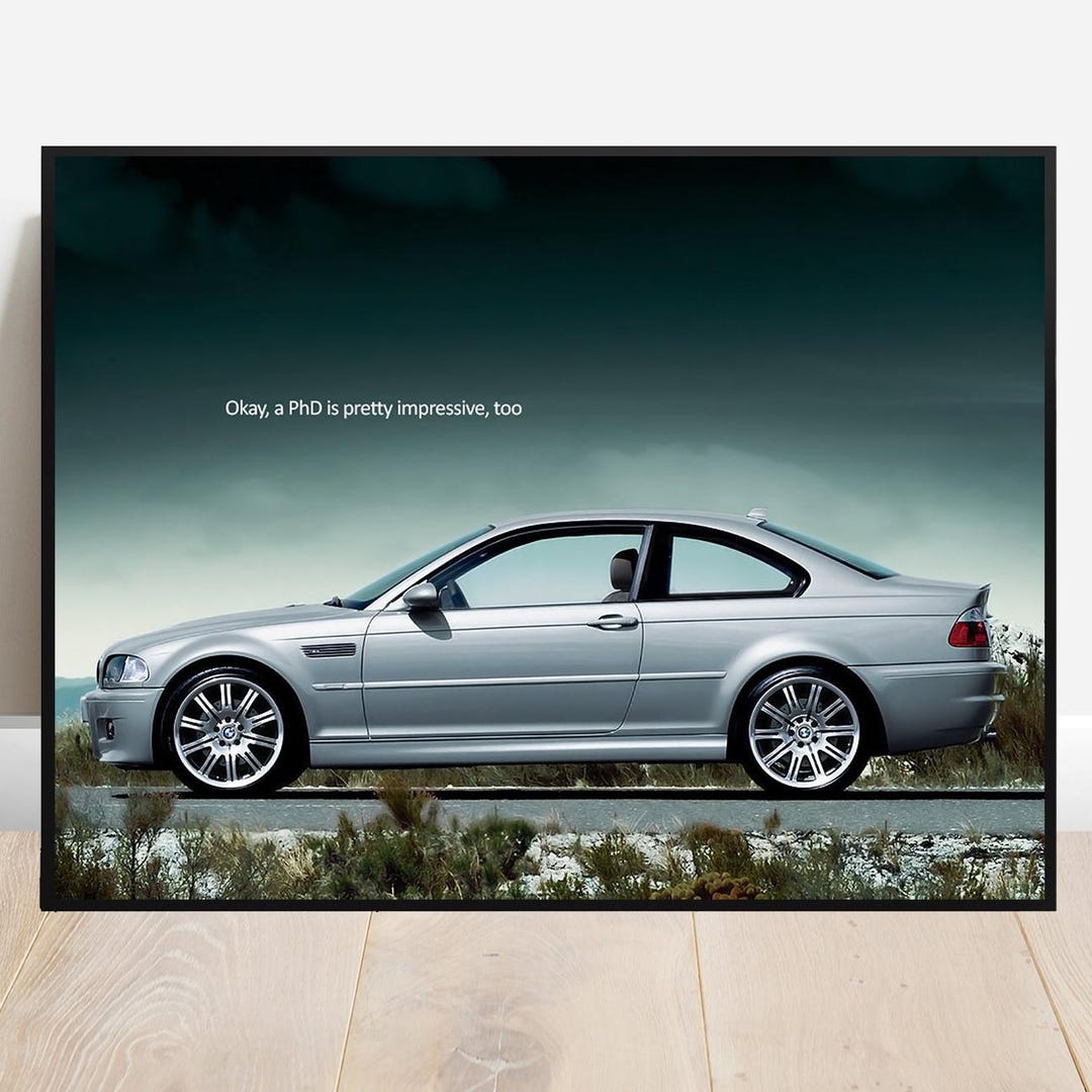 Retro BMW E46 M3 Car Poster Print Vintage Artwork - Etsy