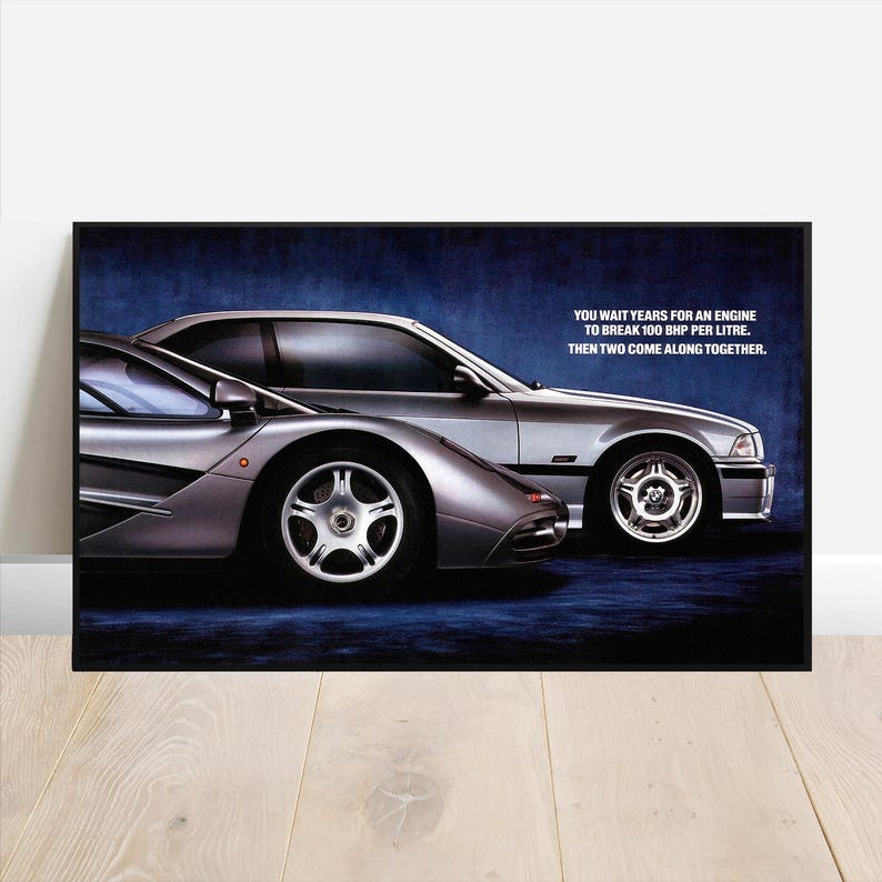 BMW Vintage Poster E36 M3 Original Car Wall Art Print - Etsy