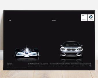 BMW Vintage Poster E60 M5 Original Car Wall Art Print - Etsy